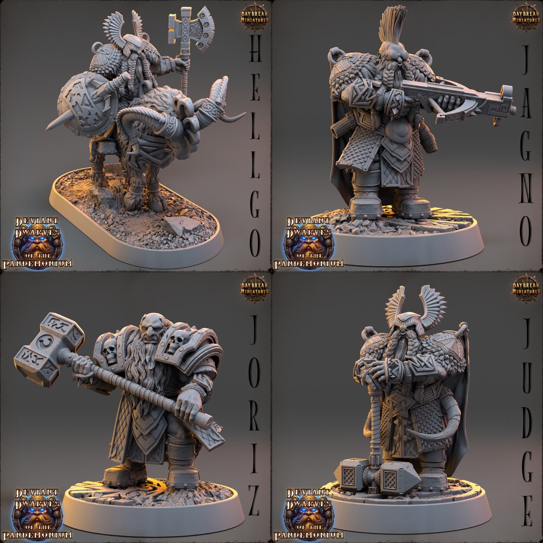 22 PC Deviant Dwarves of the Pandemonium / Dwarf Miniatures / D&D ...