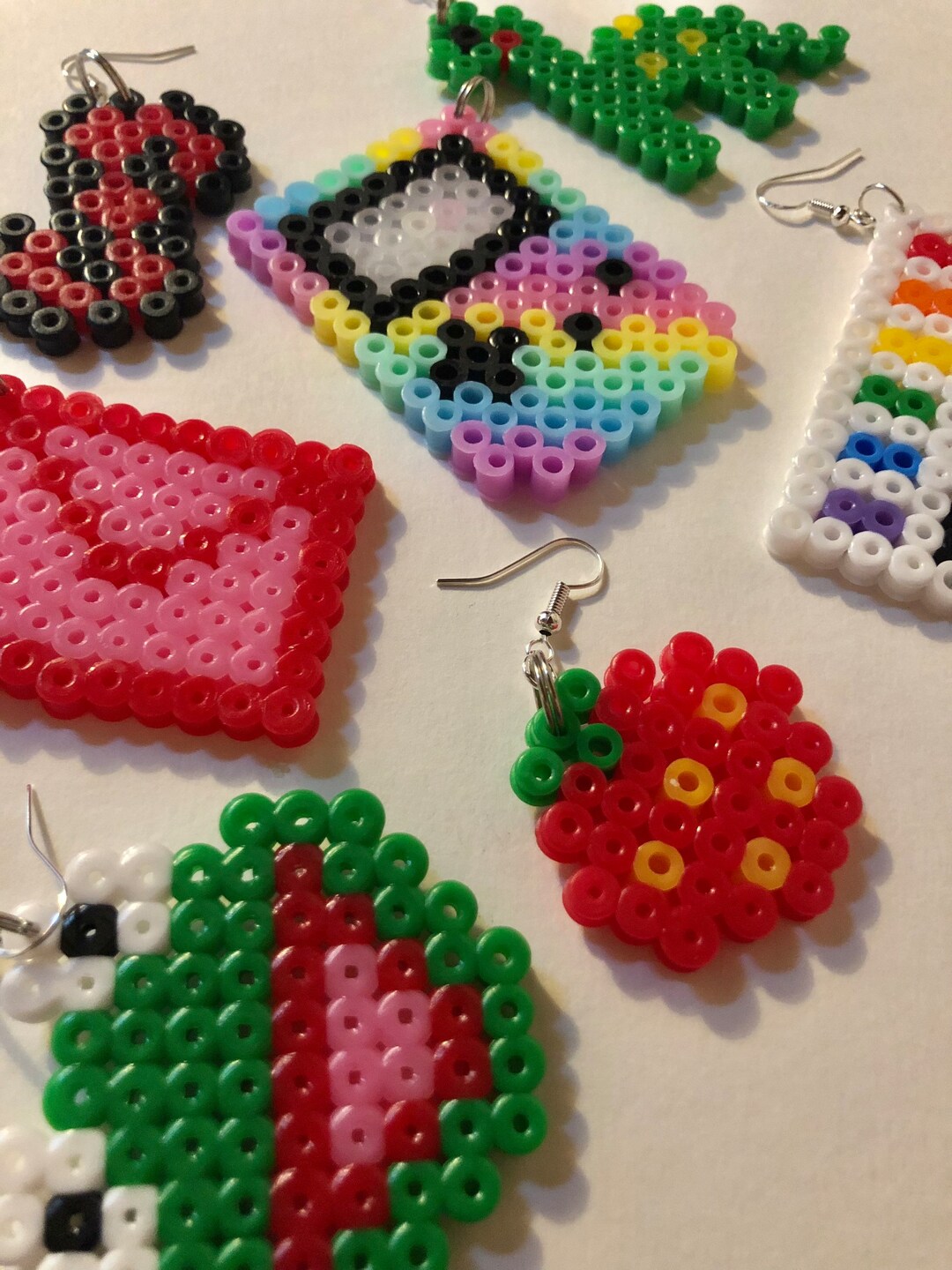 Kandi Perler Beads Earrings (multiple Designs) - Etsy