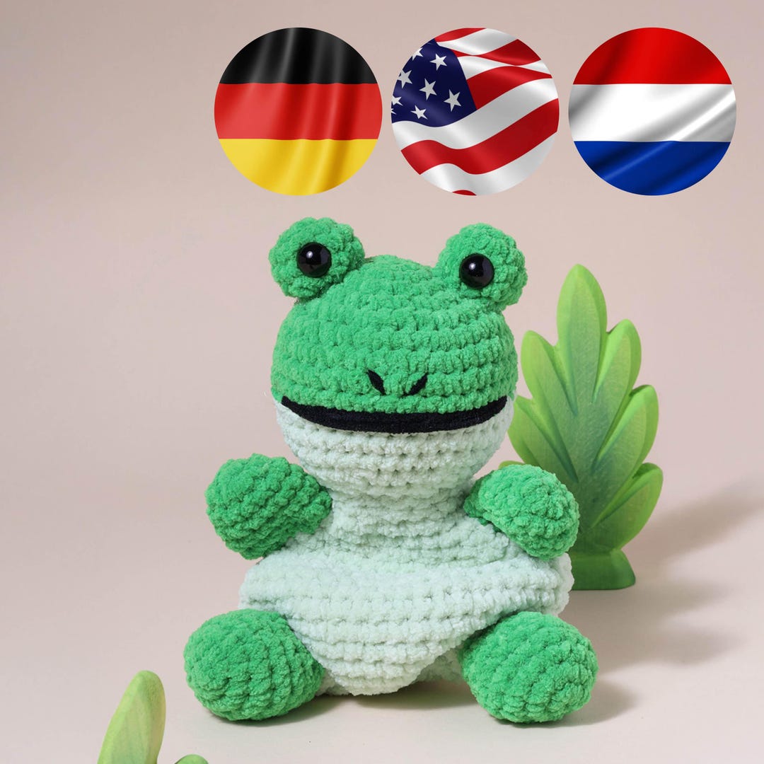 Snuggle Frog Koen Crochet Pattern Amigurumi PDF Tutorial - Etsy