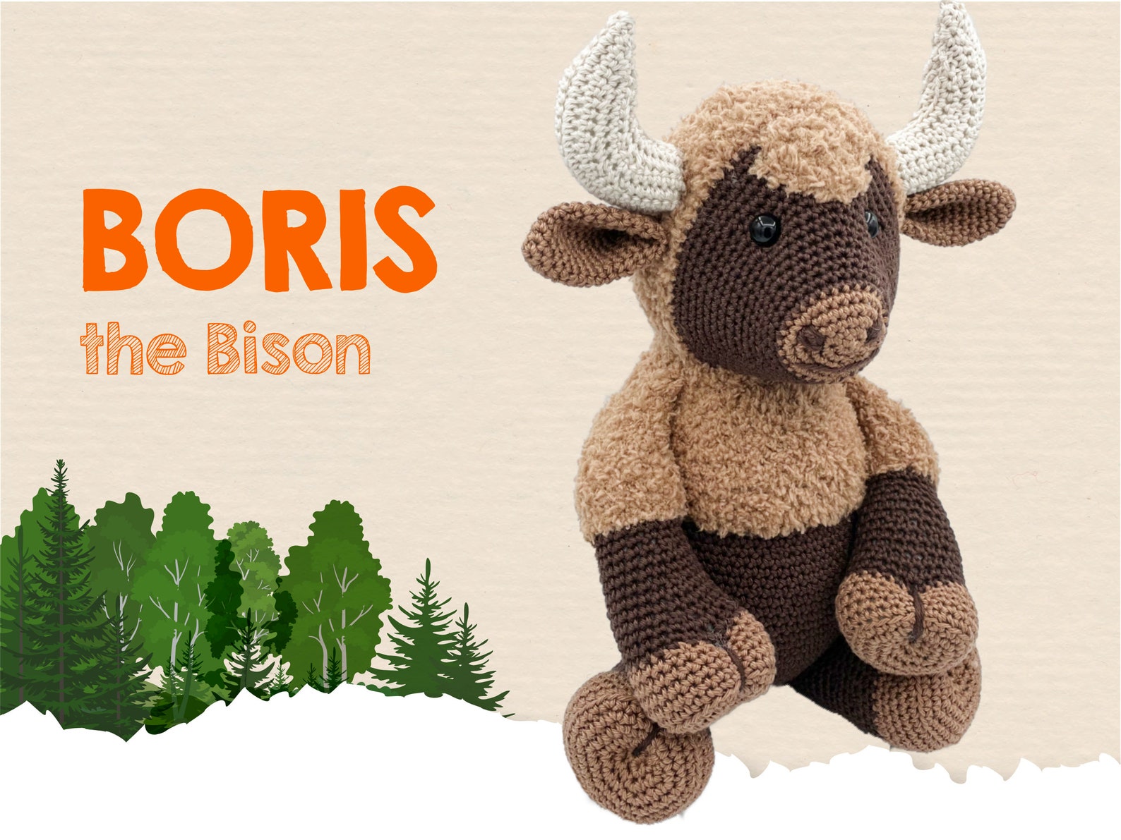 Amigurumi Crochet Pattern Bison PDF Tutorial: Boris the Bison - Etsy