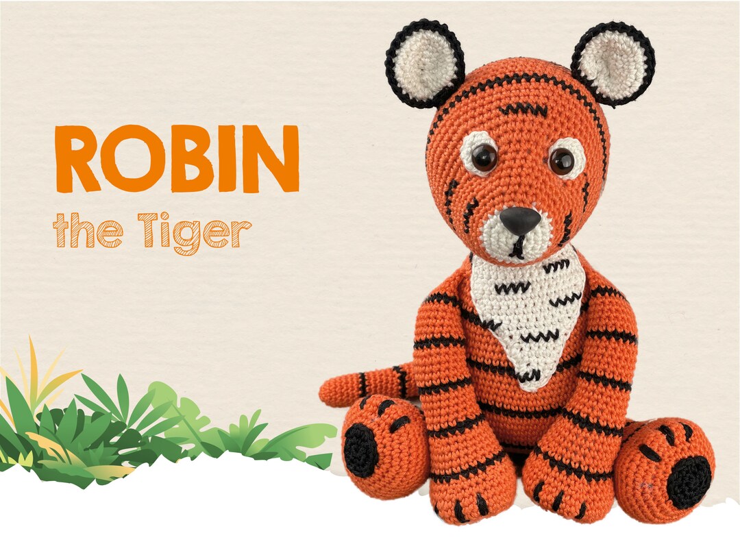 Amigurumi Crochet Pattern Tiger PDF Tutorial: Robin the Tiger - Etsy