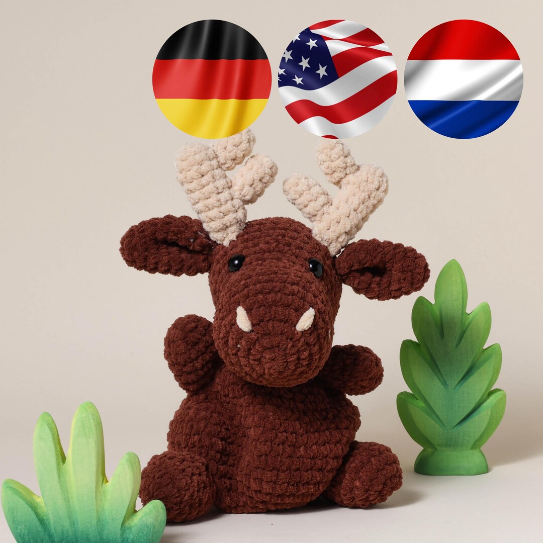Snuggle Moose Crochet Pattern Amigurumi PDF Tutorial - Etsy