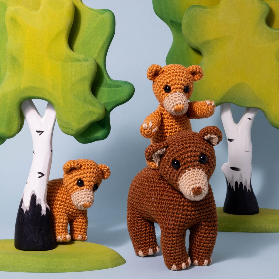 Crochet Pattern Grizzly Bear Family Amigurumi PDF Tutorial - Etsy