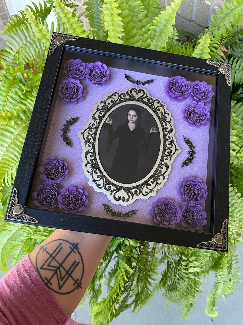 Wednesday Addams Frame Wednesday Addams Floral Shadow Box - Etsy Canada