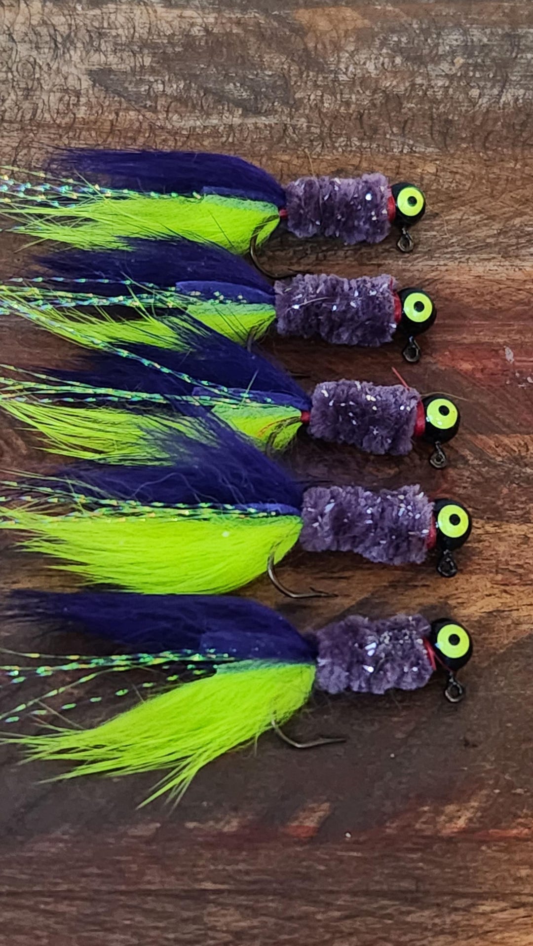 Crappie Jig. 4 Pack Purple and Chartreuse. the "nurple" - Etsy