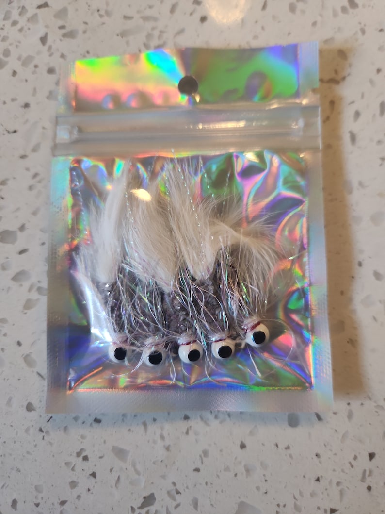 5 Pack Hand Tied Crappie Jigs Grey, Flash, 1/8 and 1/16 Ounce. Custom Pattern. - Etsy