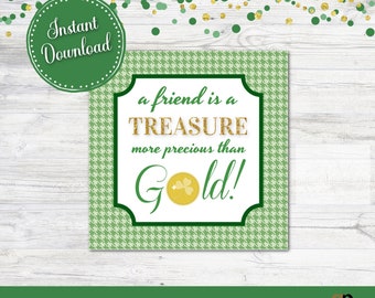 Printable St Patrick's Day Gift Tags A Friend is a - Etsy