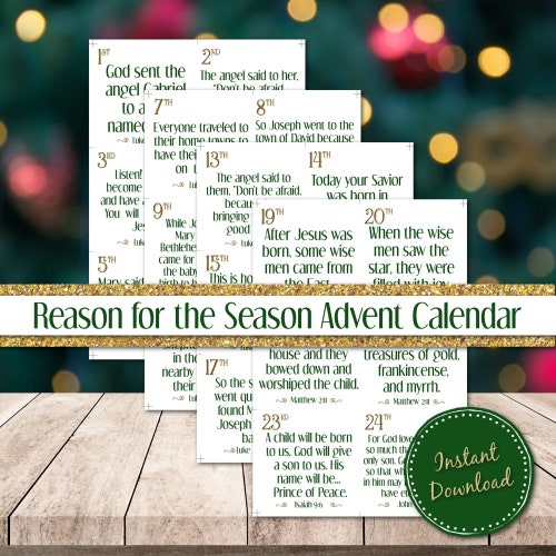 Advent Calendar Printable Advent Story Christmas Countdown | Etsy