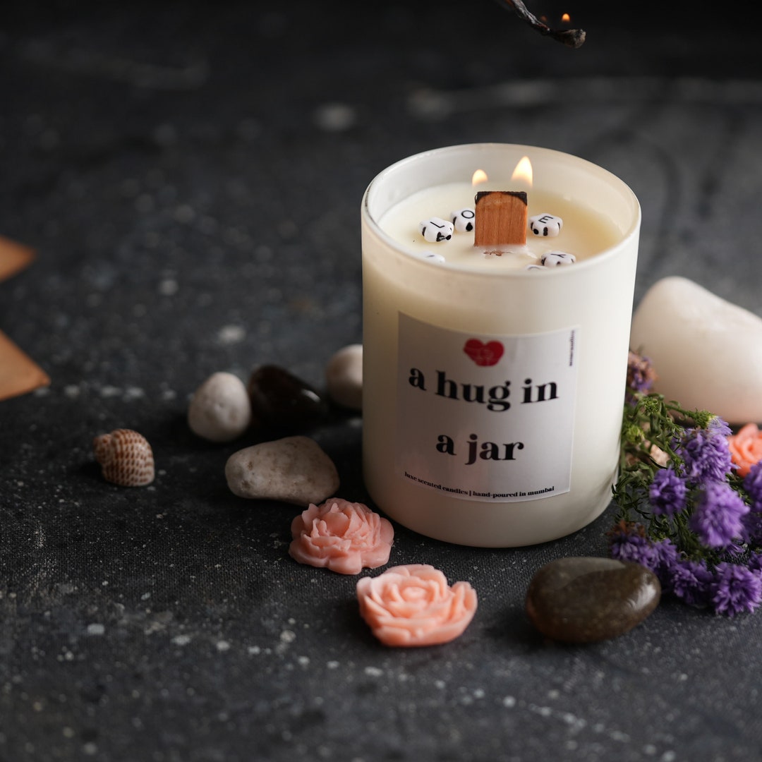 A Hug in a Jar Candle Secret Message Scented Candles Gift Set Miss You ...