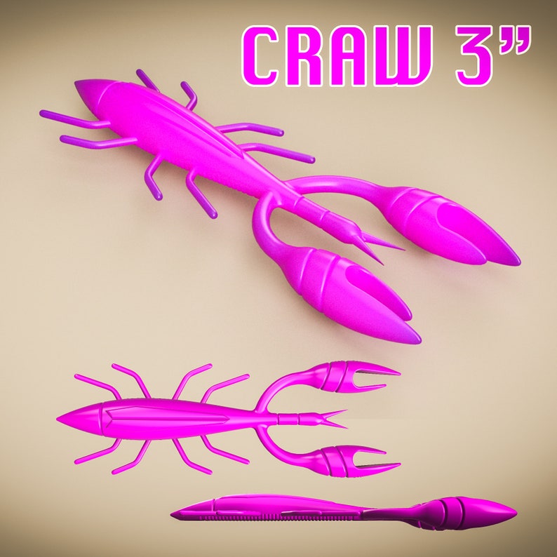 Digital File: Mold Craw 3 Inch. 3D STL, STEP File for CNC and 3D Print ...