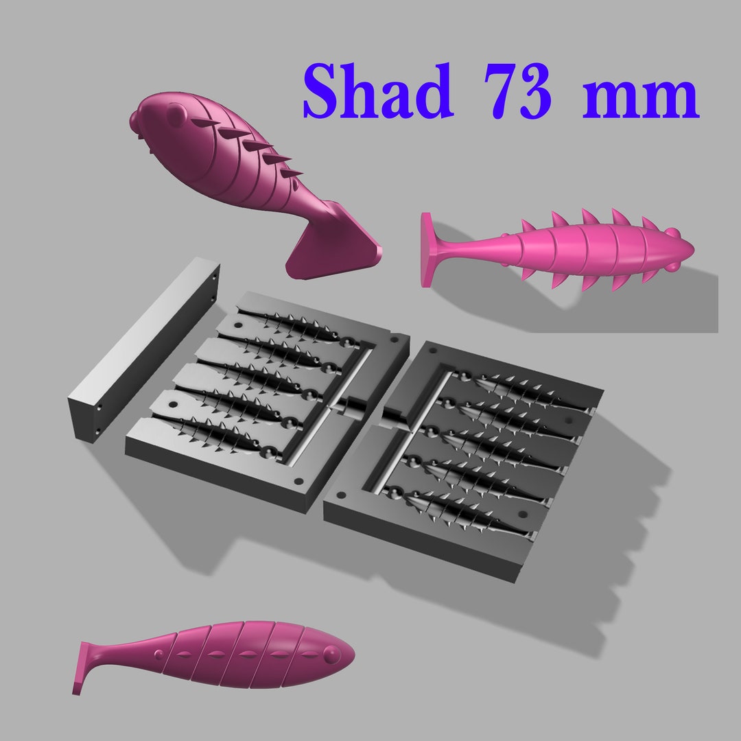 Digital File: Mold Shad 74 Mm. 3D STL, STEP File for CNC and 3D Print ...