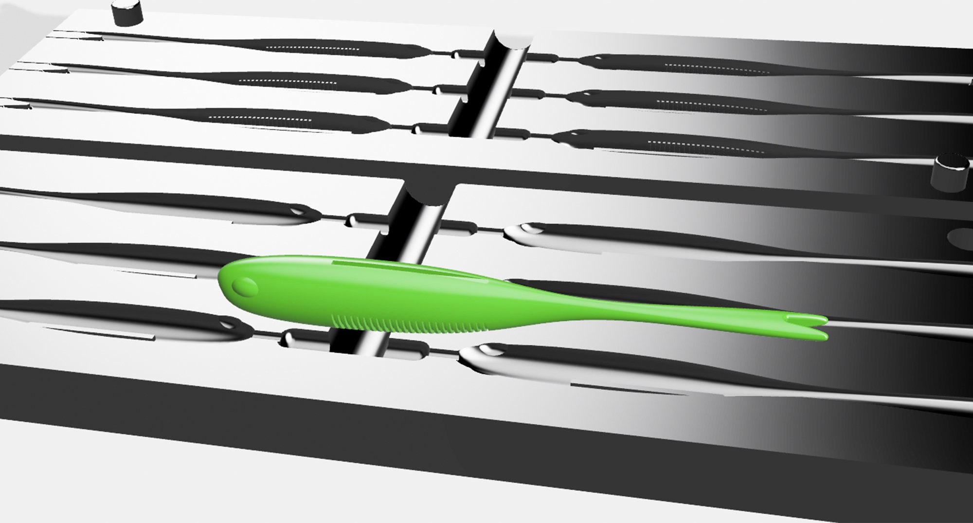 Digital File: Mold Jerk Bait. Fishing Lure Softbait Mold 3D STL, STEP ...