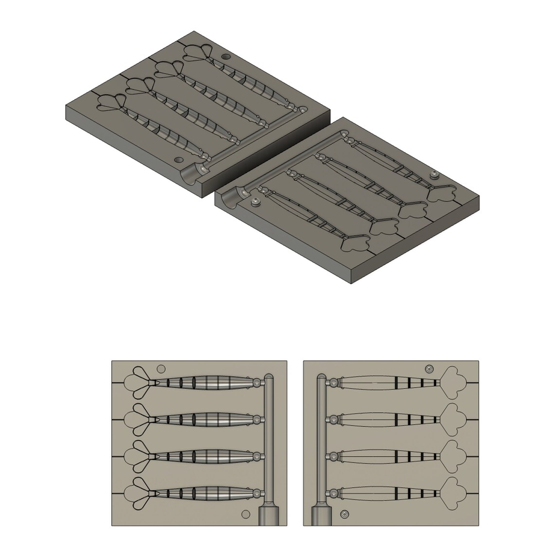 Digital File: Mold Shrimp 78 Mm. 3D STL, STEP File for CNC and 3D Print ...