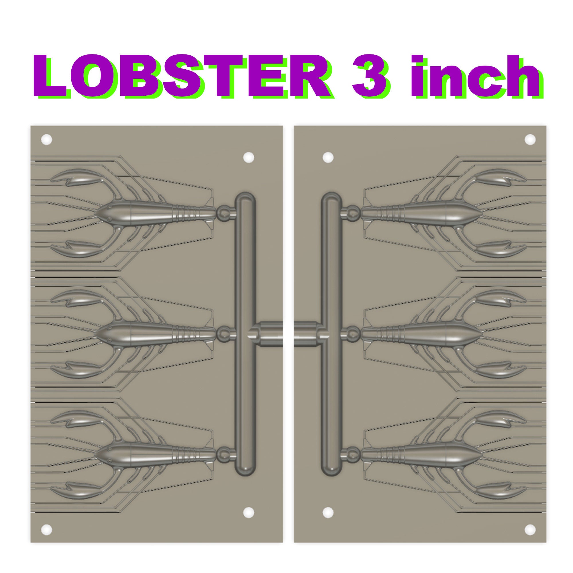 Digital File: Lobster 3 Inch. 3D STL, STEP File for CNC and 3D Print - Etsy