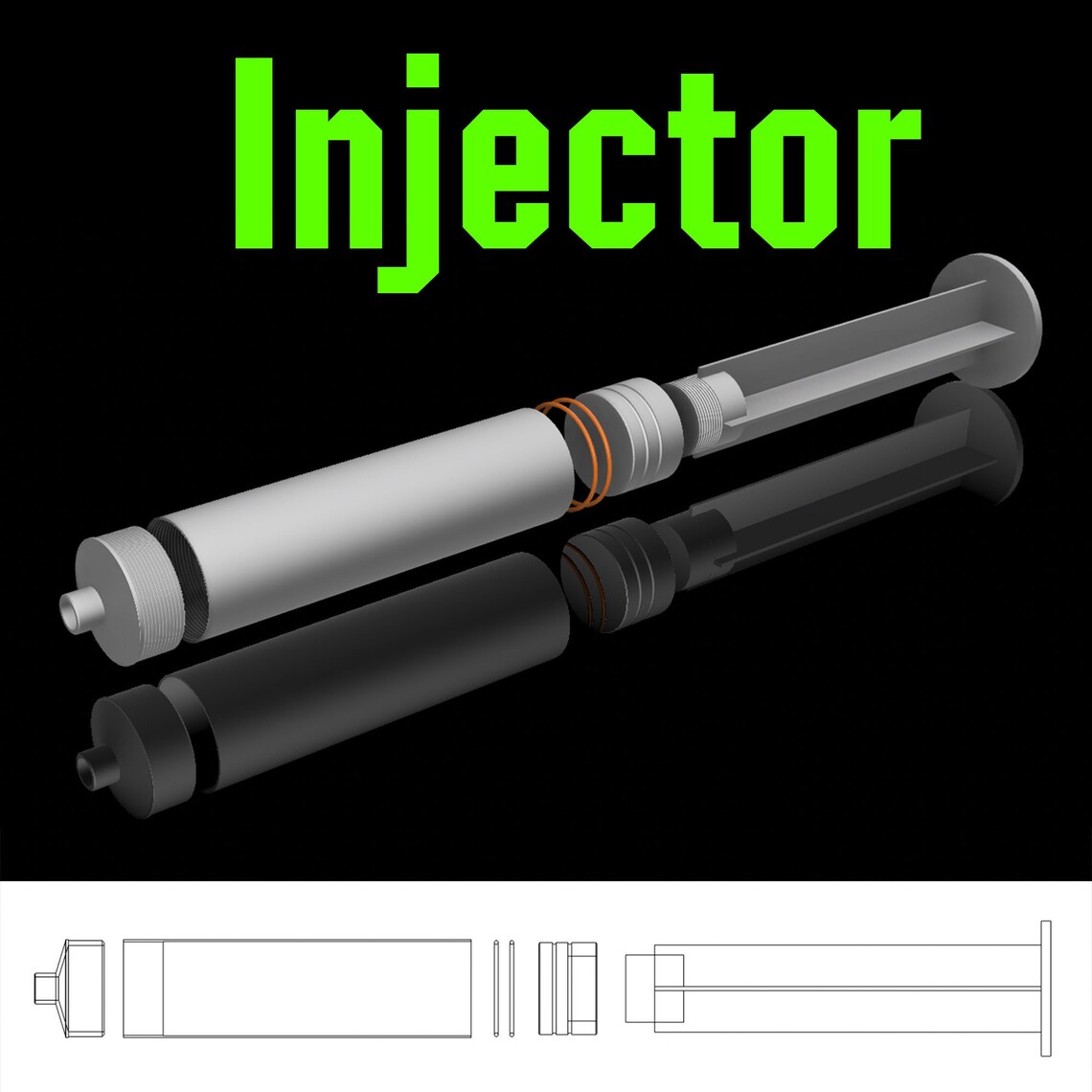 Digital File : 3d Stl and Step File "soft Plastic Injector Tip 16 Mm ...
