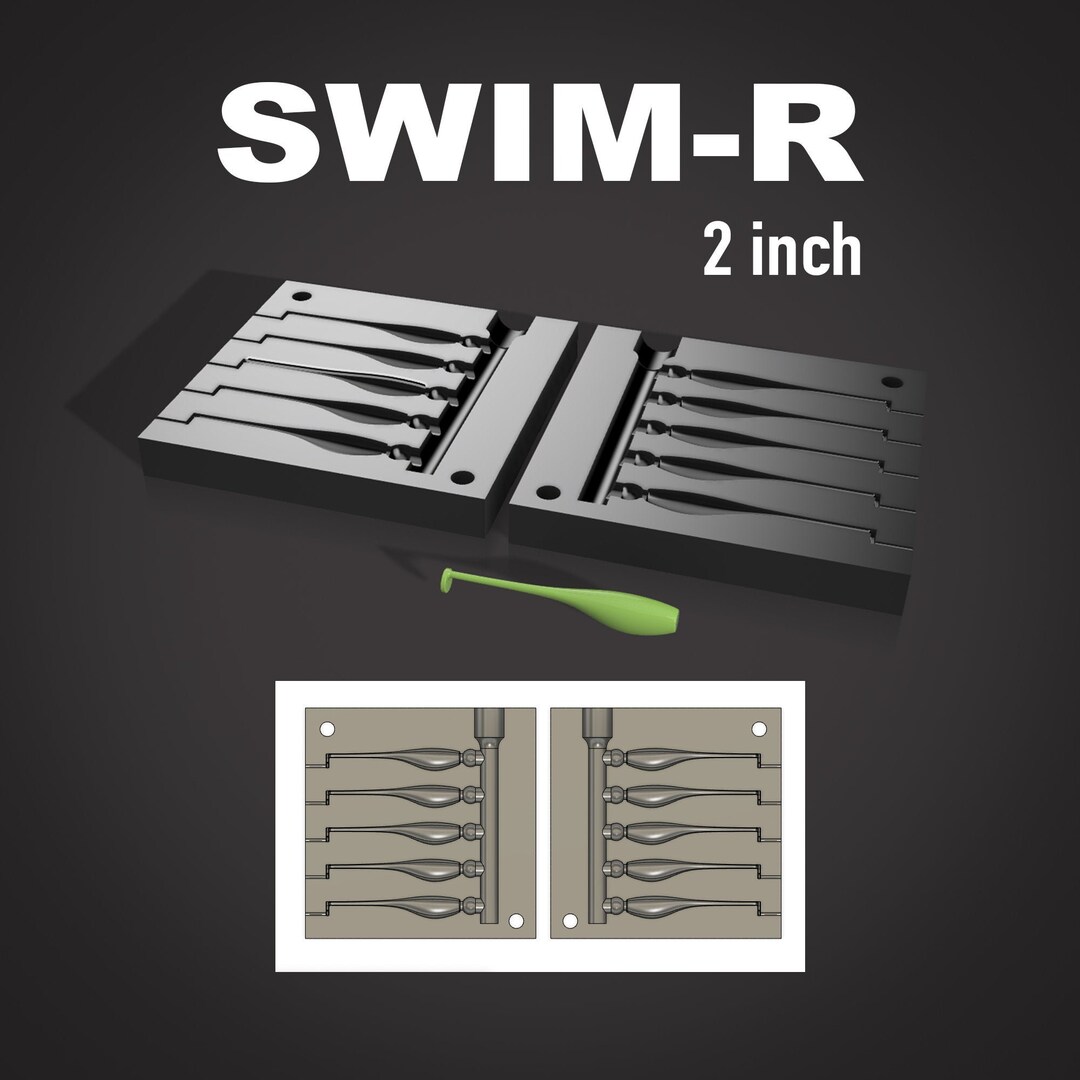 Digital File: Mold Swim-r 2 Inch. 3D STL, STEP File for CNC and 3D ...