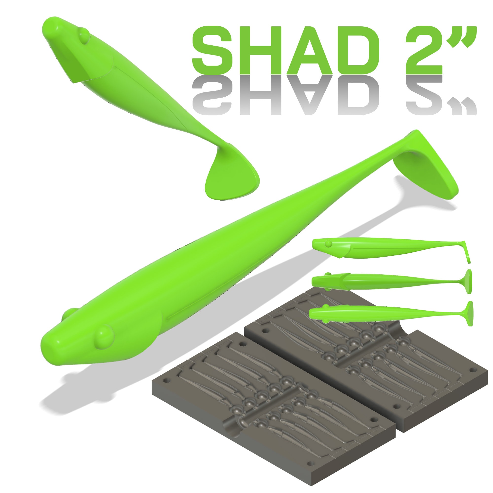 Digital File: Shad 2 Inch 3D STL, STEP File for CNC and 3D Print - Etsy