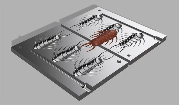 Digital File: W Bug Mold Fishing Lure Softbait Mold 3D STL | Etsy