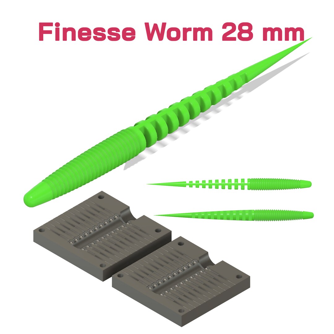 Finesse Worm 3D Print File: 28mm STL STEP for CNC (digital Download) - Etsy