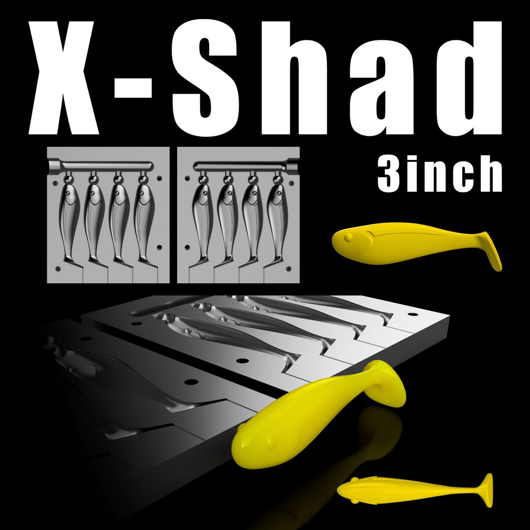 Digital File: X-shad 3inch. Lure STL, STEP, for 3d Print and Cnc - Etsy