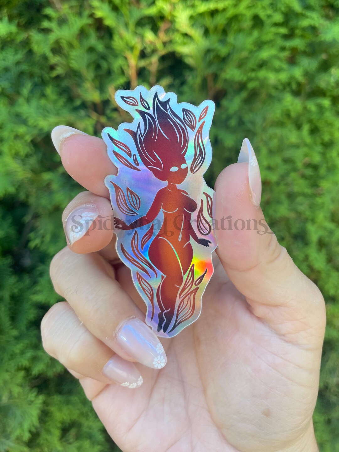 Fire Sprite- Sticker/decal- Bookish- Whimsical-crescent- Holo Sticker ...