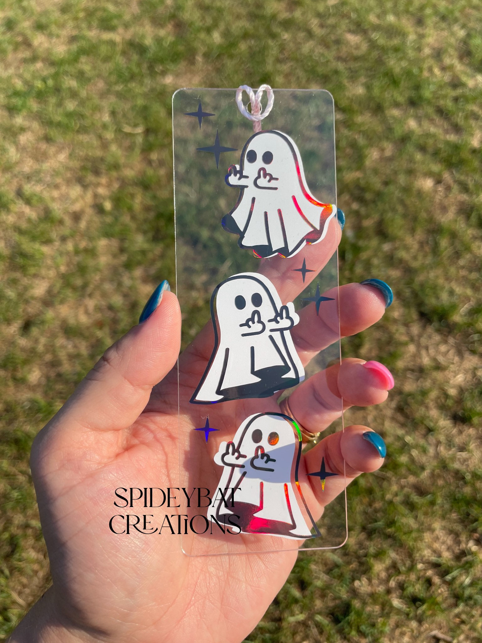 Rude Ghost Bookmarks Cute Bookmarks Spooky Acrylic Bookmark - Etsy
