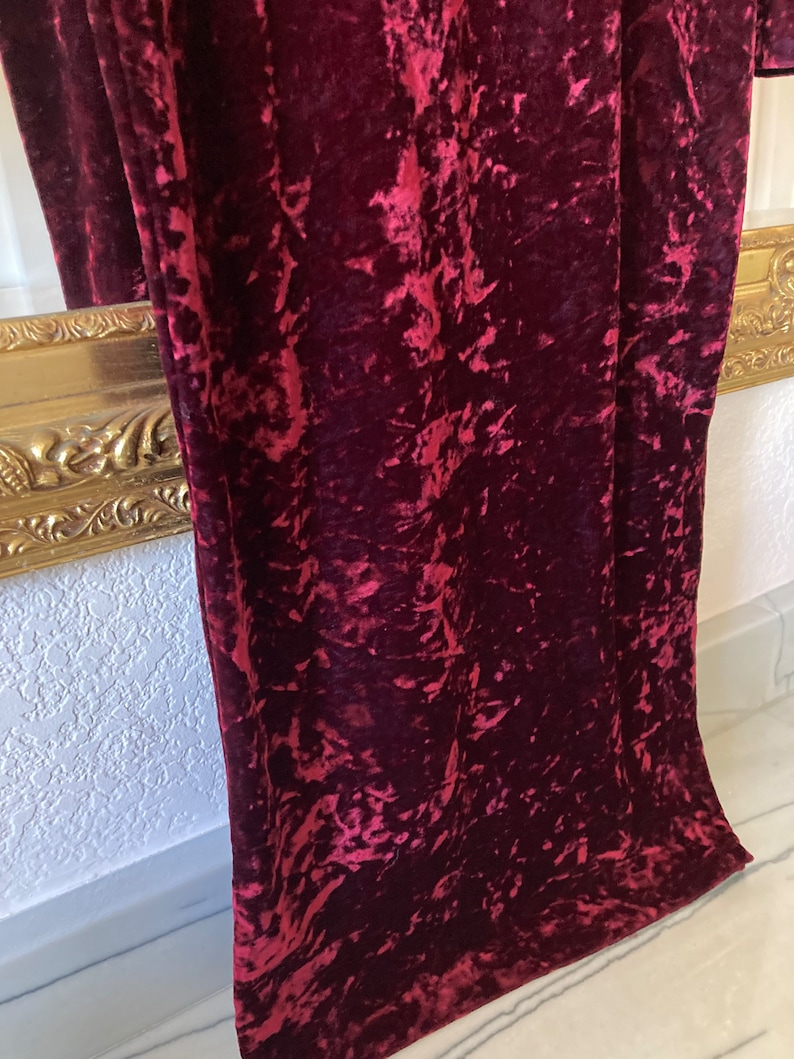 Vintage Crushed Red Velvet Midi Dress - Etsy