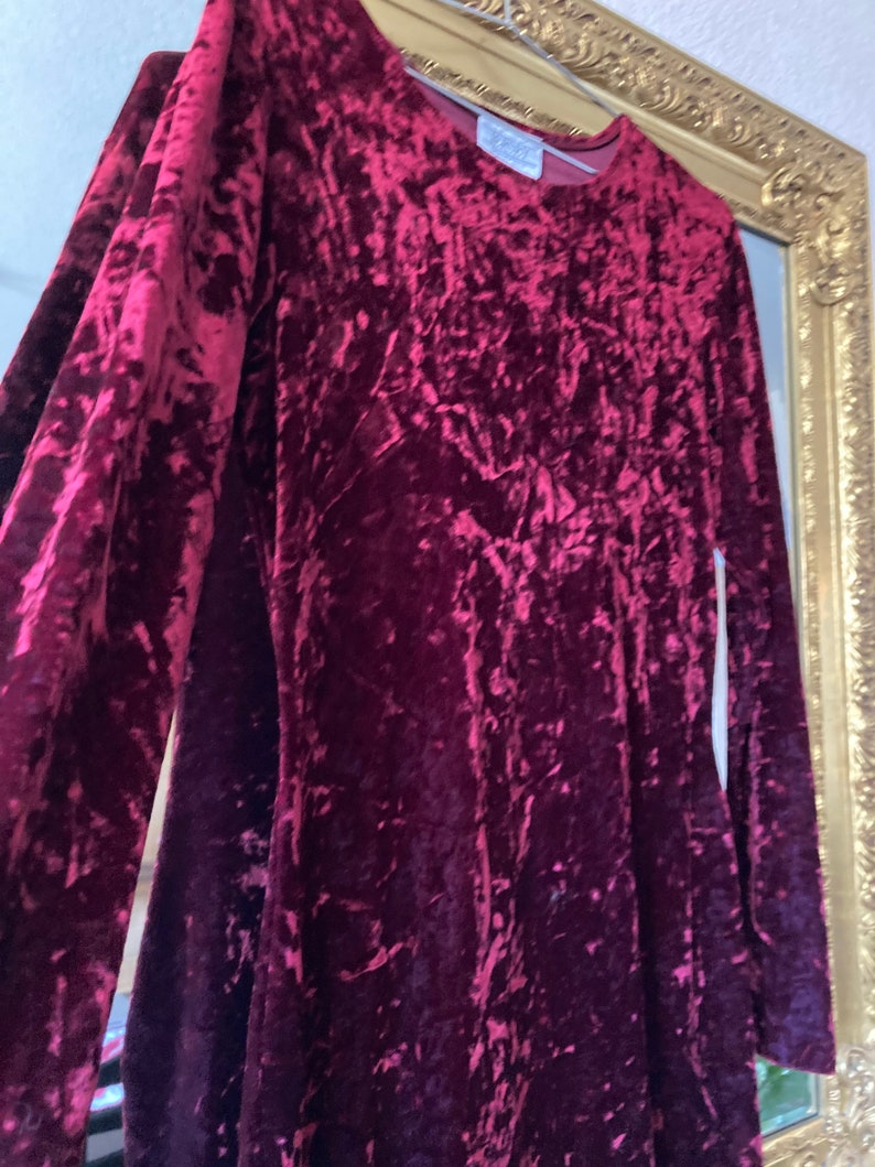 Vintage Crushed Red Velvet Midi Dress - Etsy