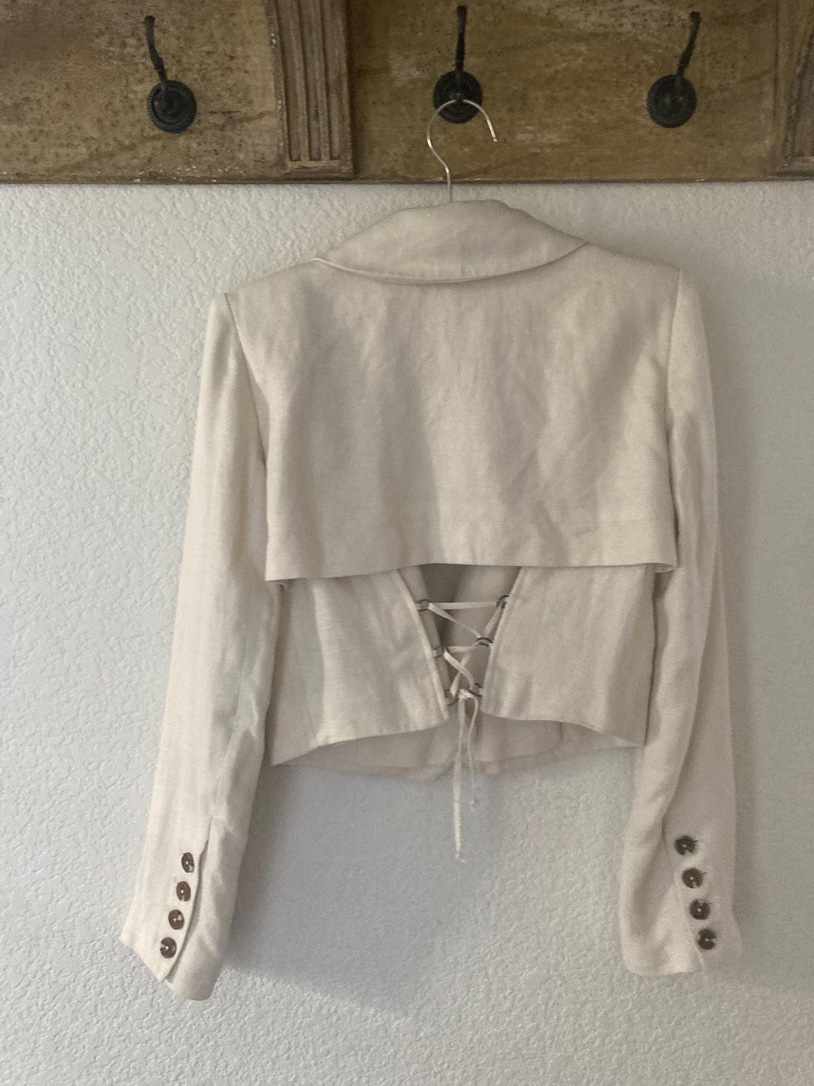 Cropped Blazer With Lace up Back - Etsy