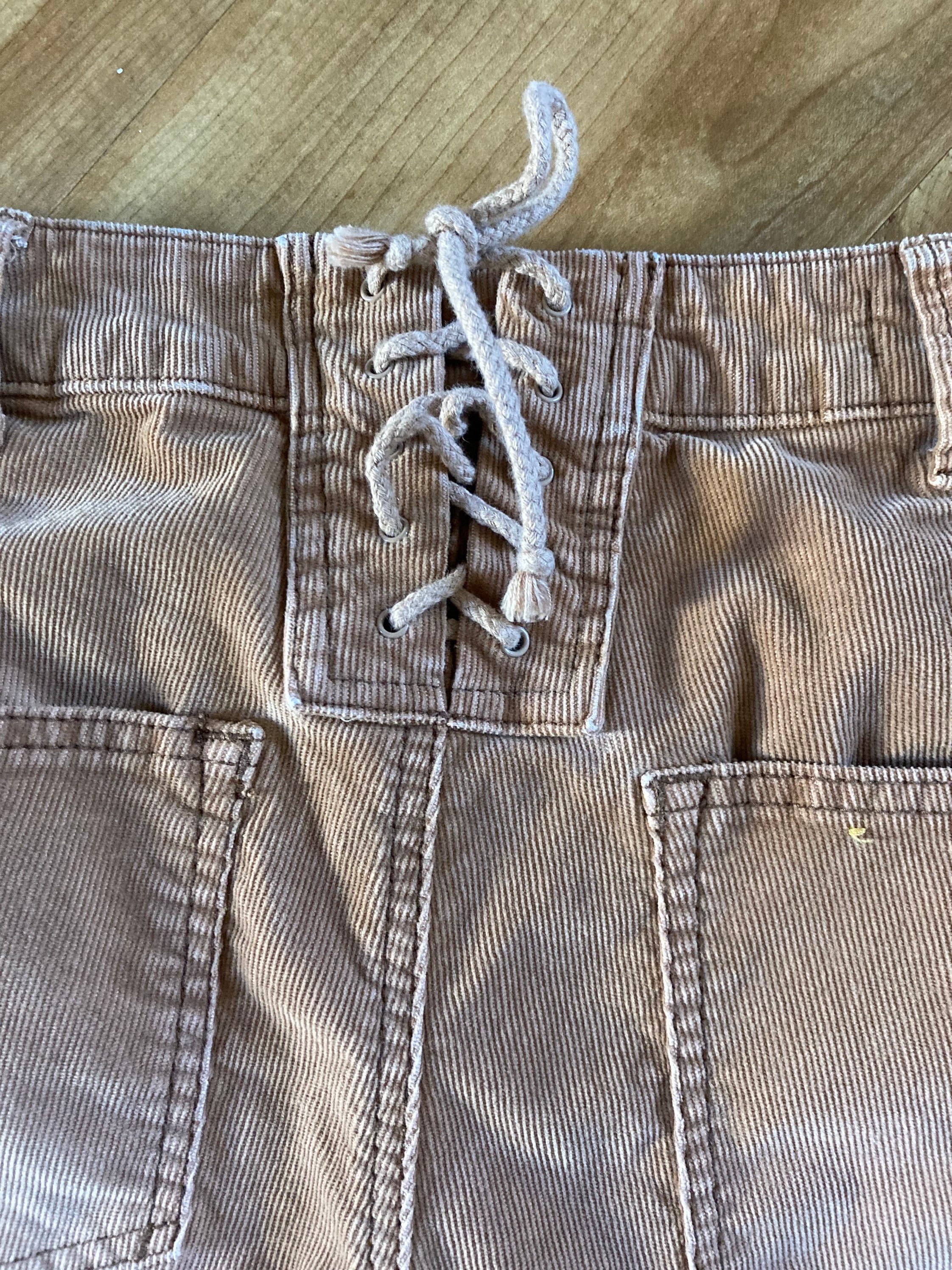 High Rise Flare Lace up Cords - Etsy