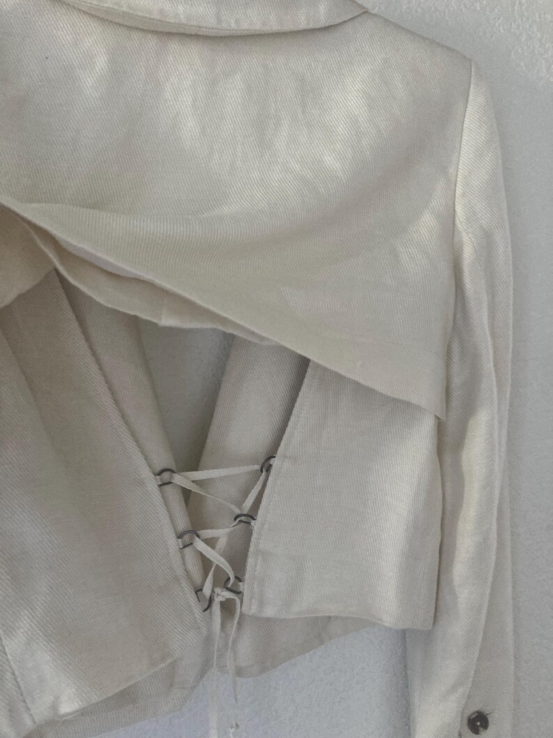 Cropped Blazer With Lace up Back - Etsy