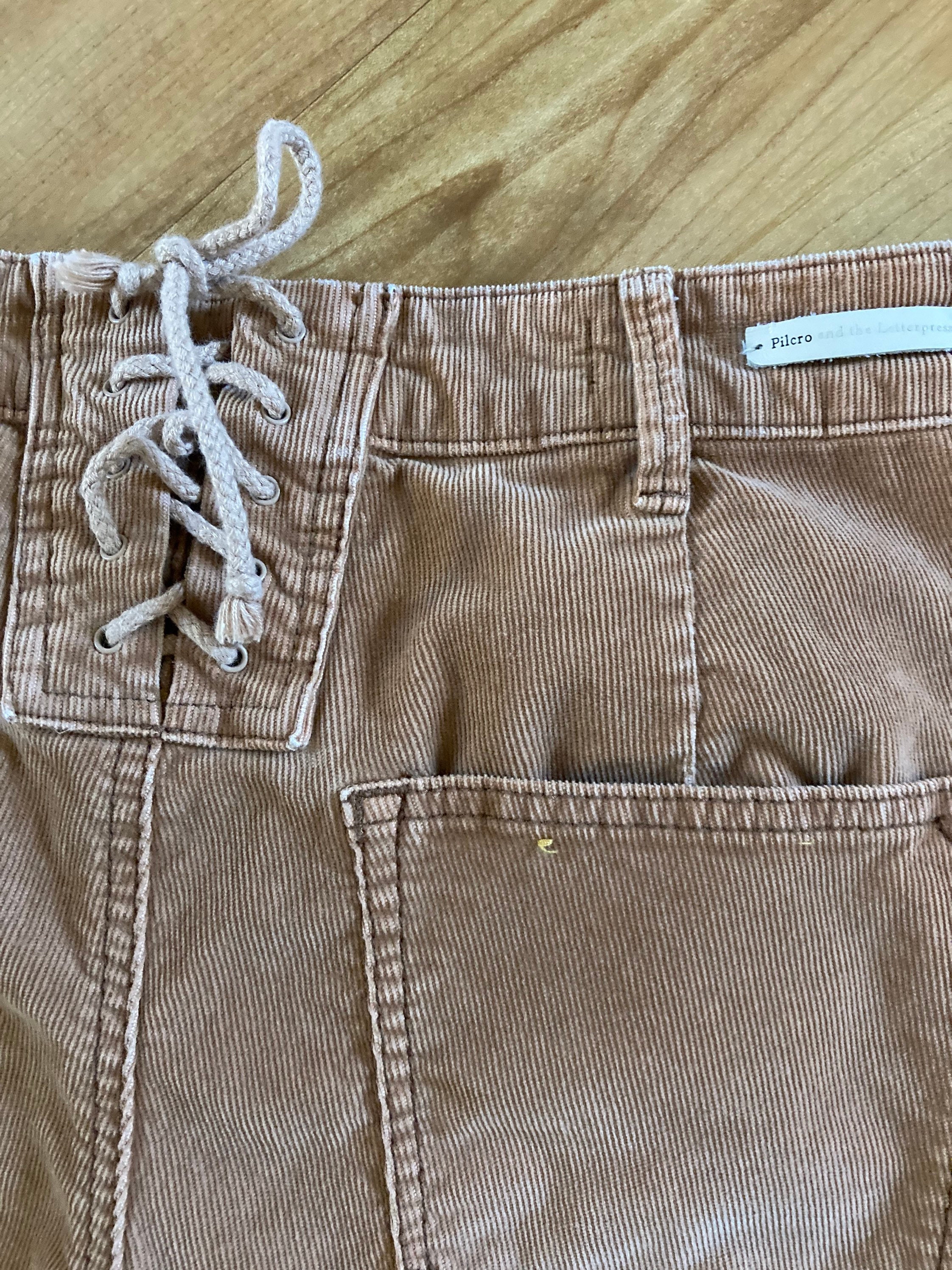 High Rise Flare Lace up Cords - Etsy