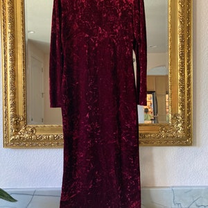 Vintage Crushed Red Velvet Midi Dress - Etsy