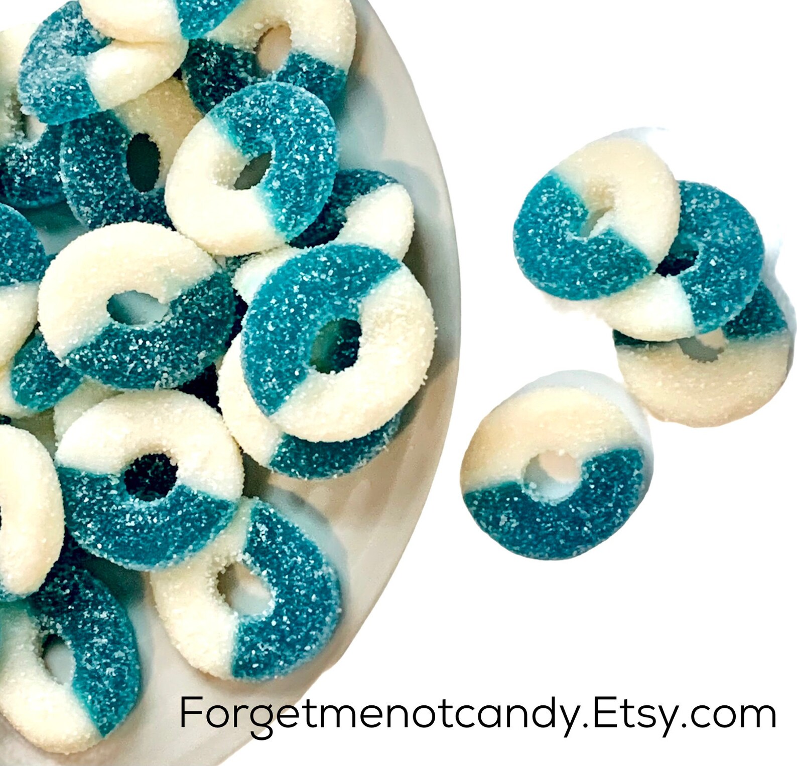 Gummy Blue Raspberry Jelly Rings Candy 8oz. FREE SHIPPING | Etsy