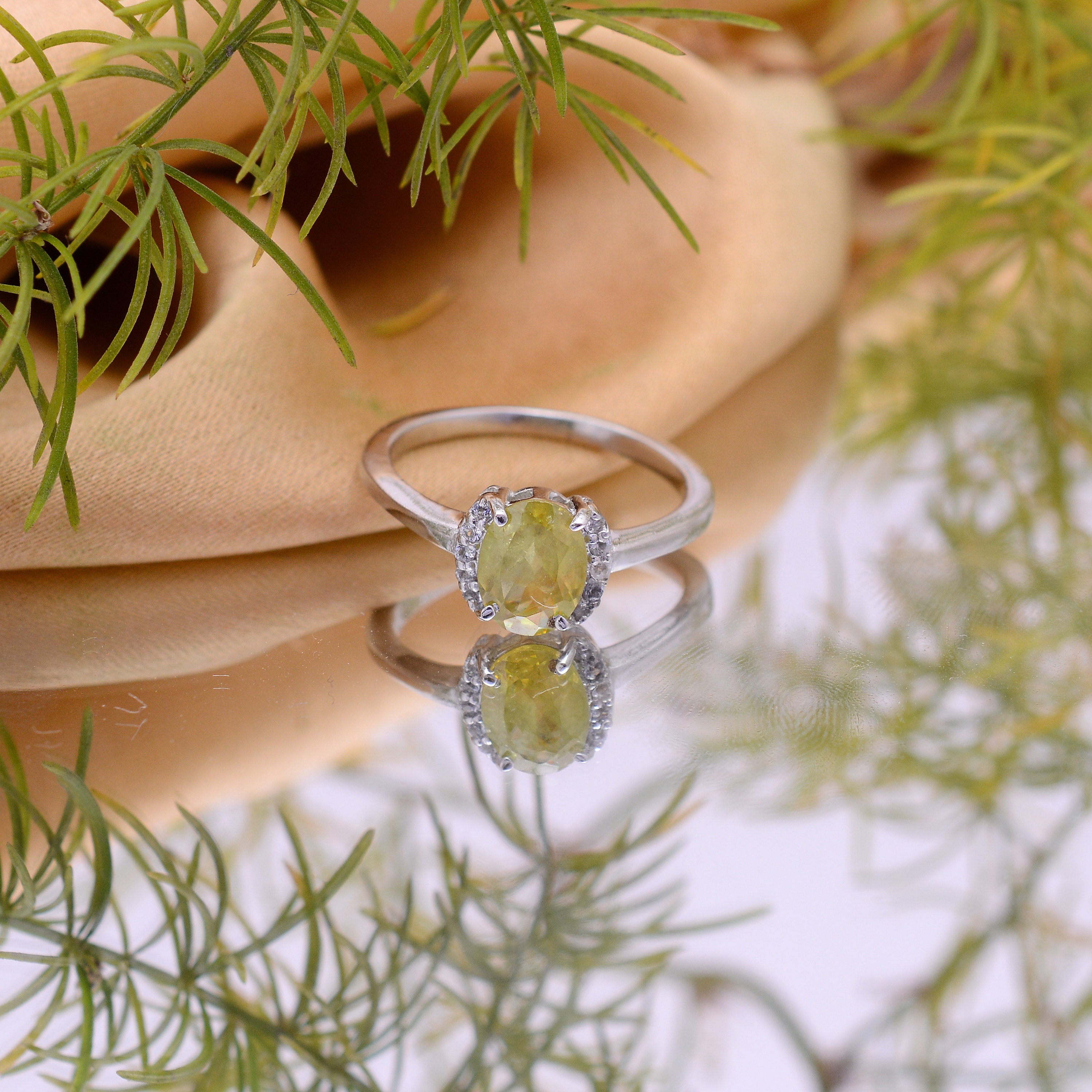 Sphene Titanite 925 Sterling Silver Ring Gemstone Ring Natural Sphene ...