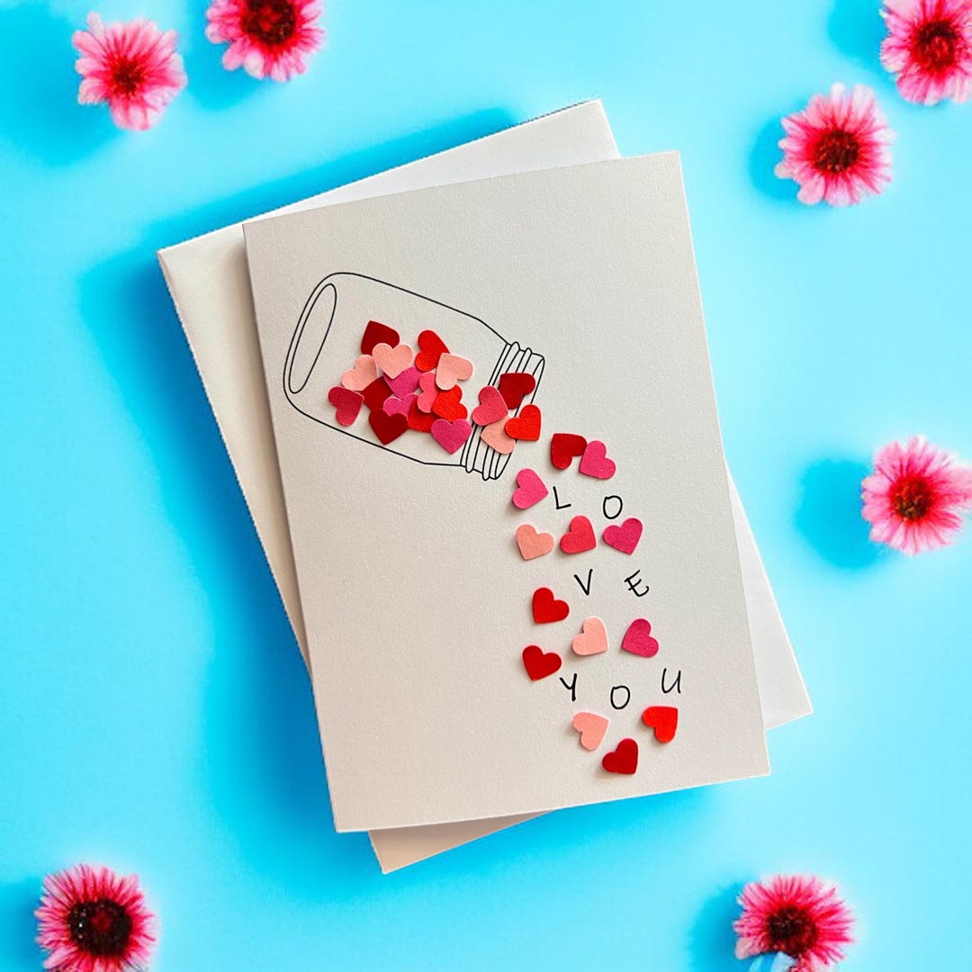 Handmade Valentine's Day Card, I Love You Cards - Etsy UK