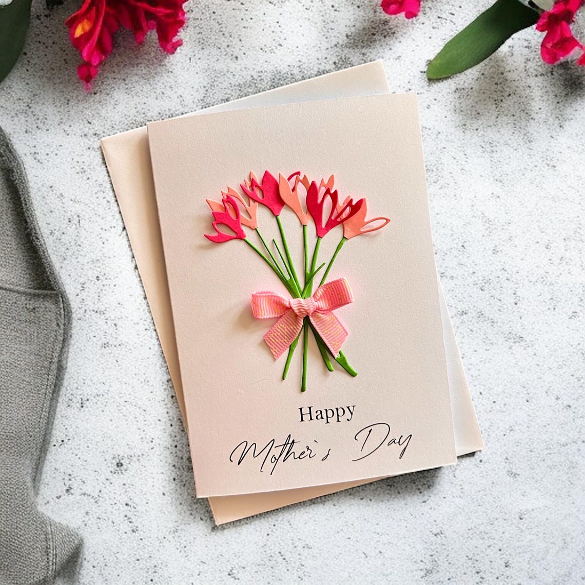 3D Floral Mother's Day Card, Handmade Greeting Card for Mum - Etsy UK