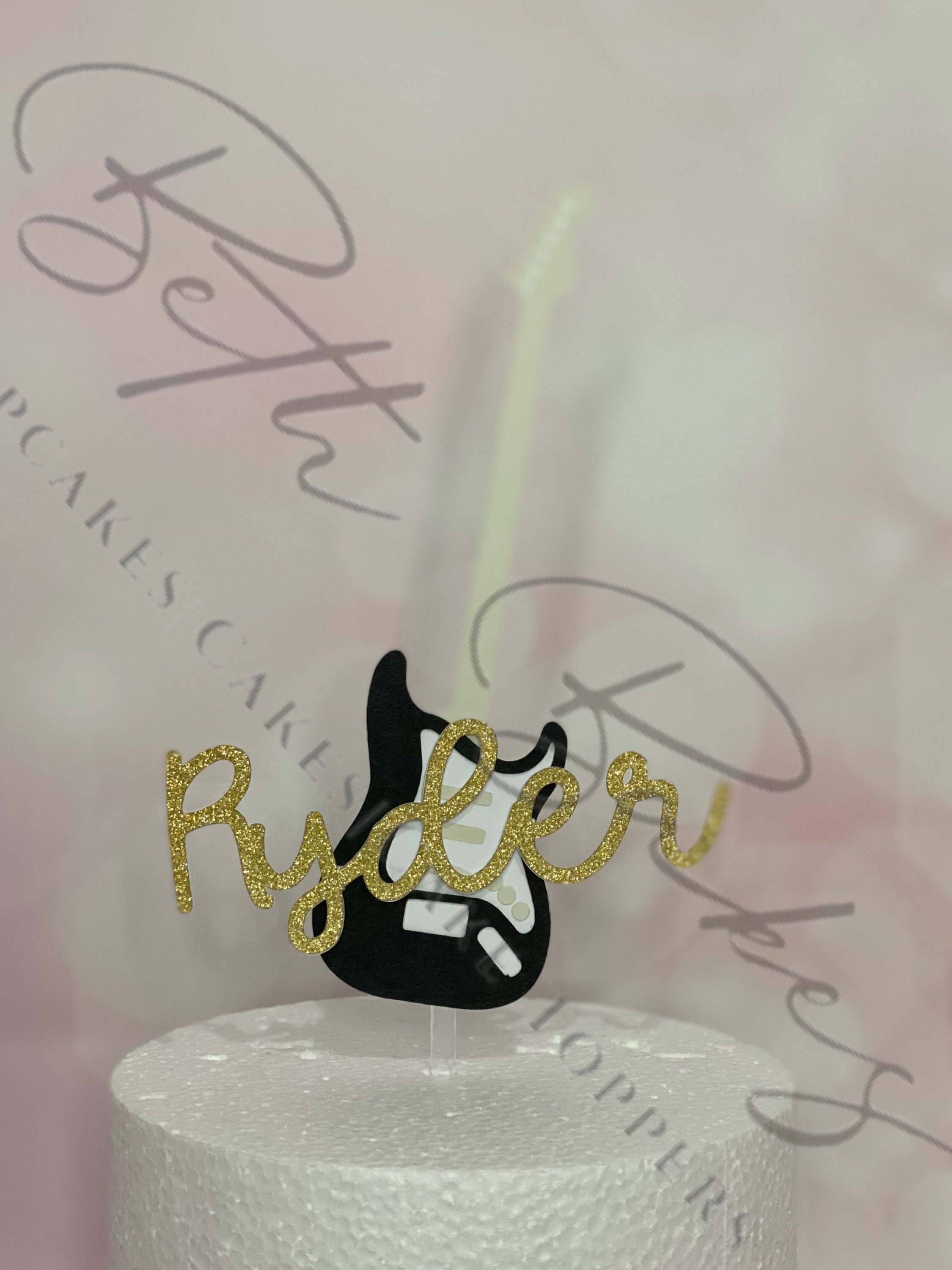 Personalised Electric Guitar Cake Topper - Etsy