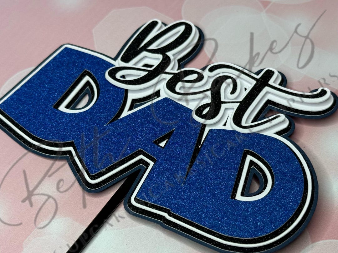 Best Dad Glitter Cardstock Cake Topper - Etsy