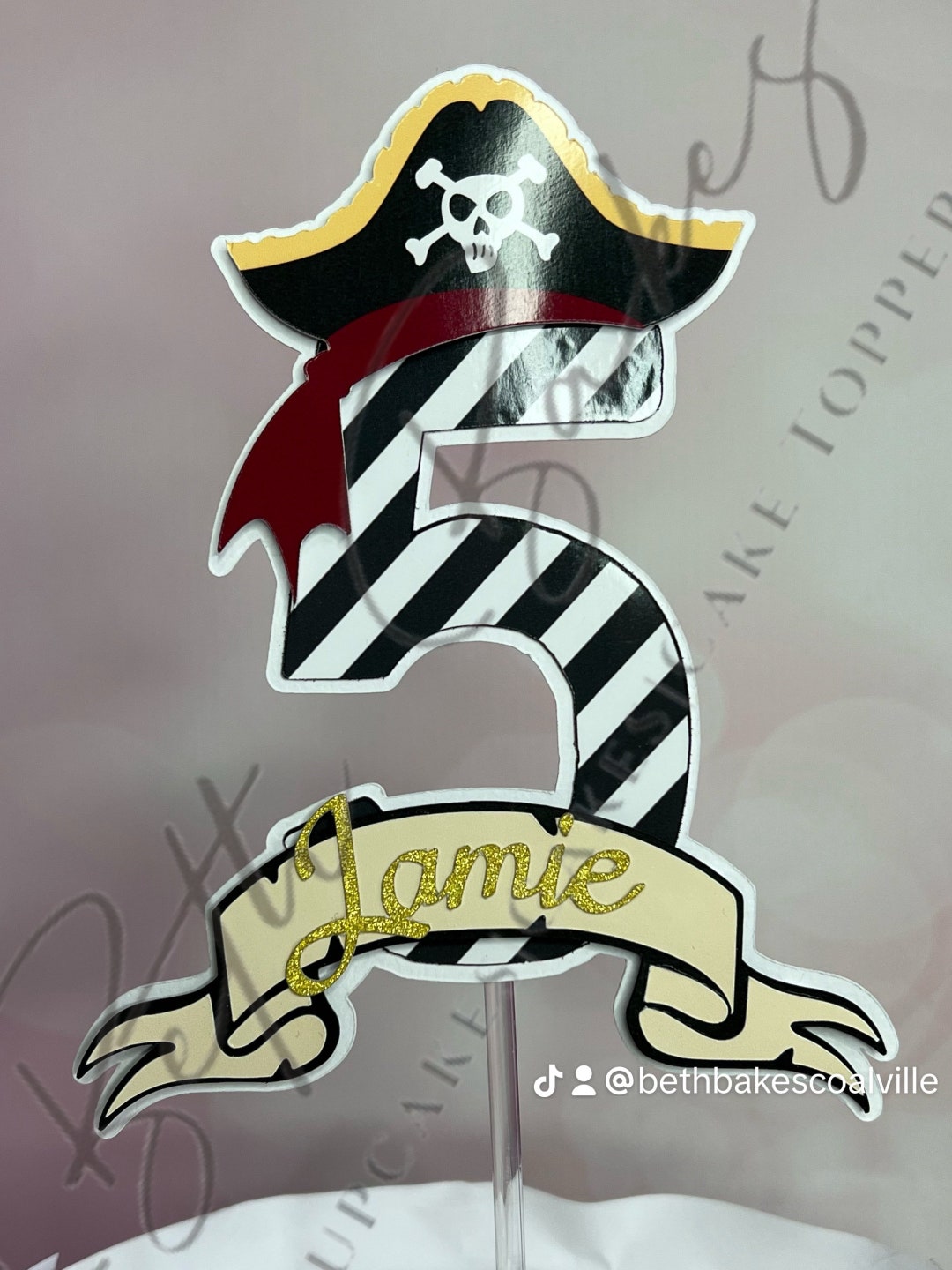 Number Pirate Cardstock Cake Topper - Etsy