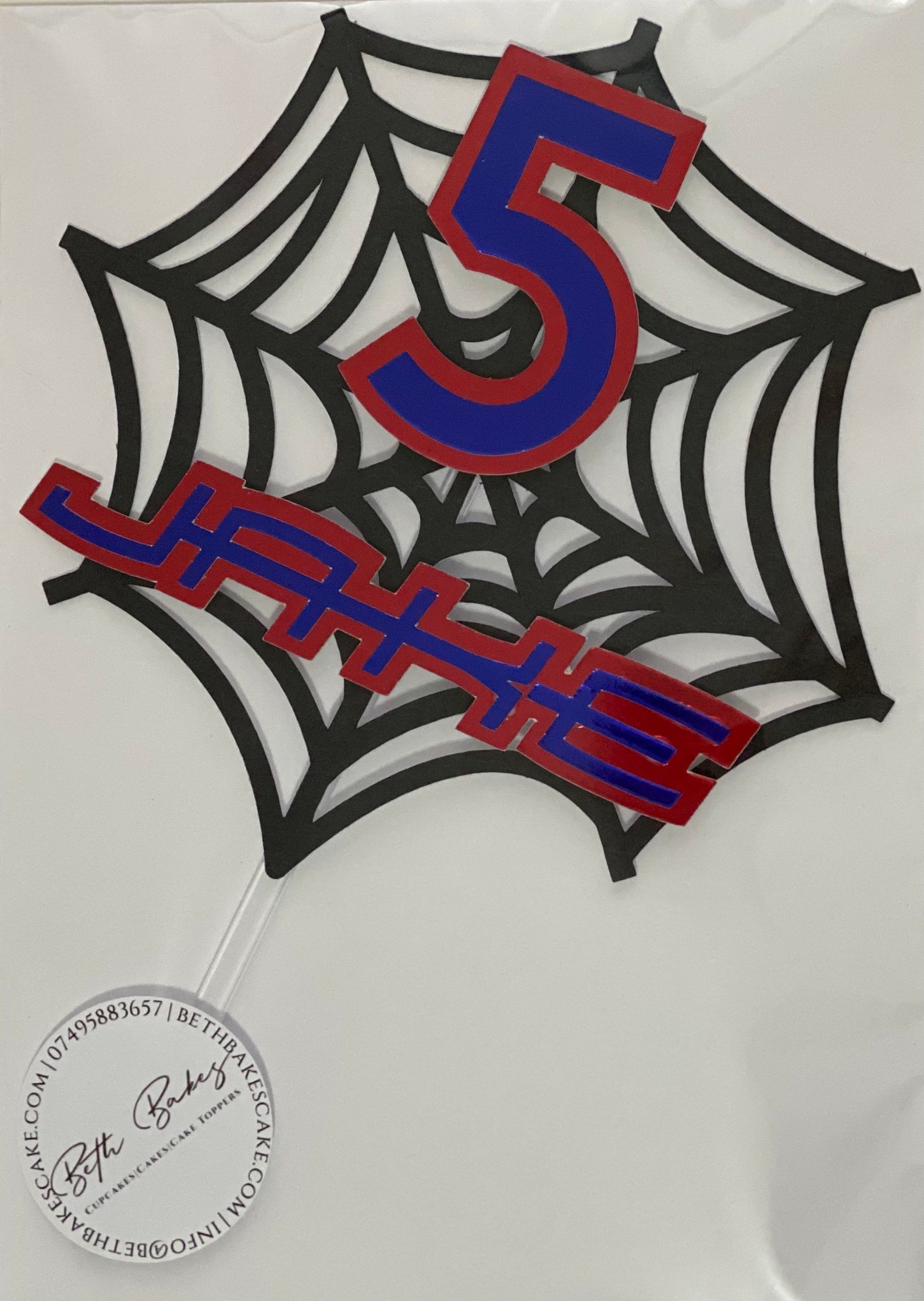 Personalised Spider Web Cake Topper - Etsy UK
