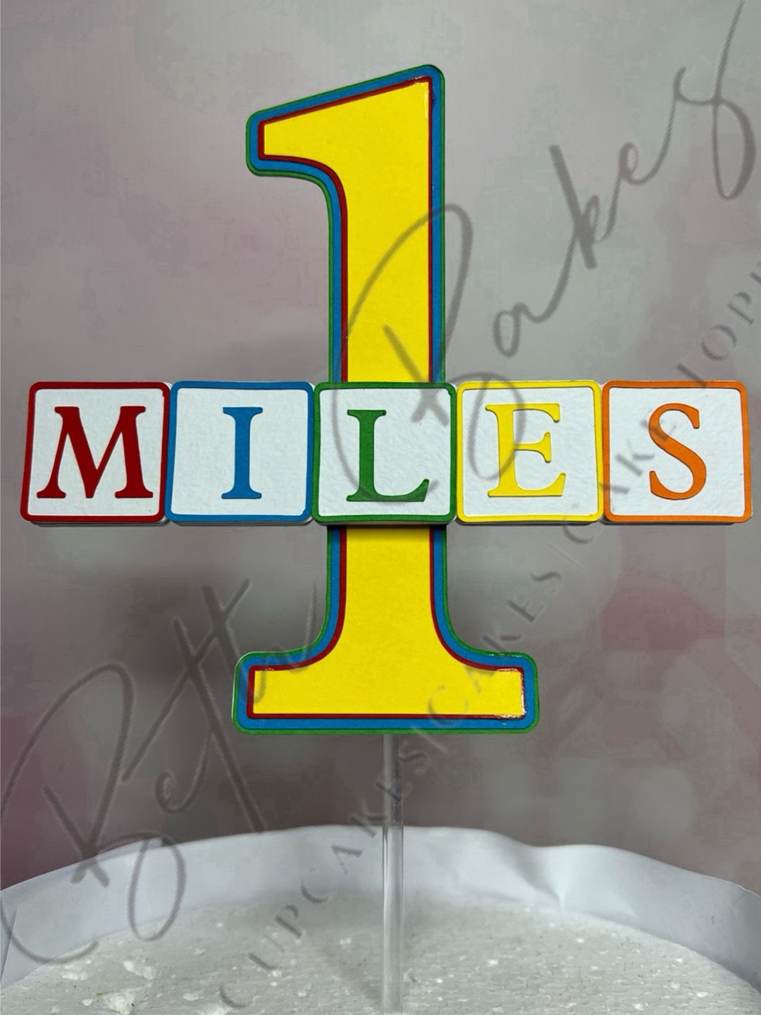 Bright Colourful Number Blocks Cake Topper - Etsy