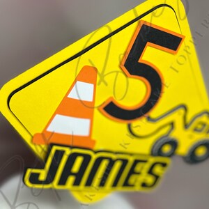 Personalised Construction Digger Cake Topper - Etsy UK