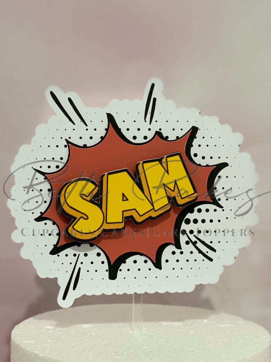 Cartoon Comic Book Wow Cake Topper - Etsy