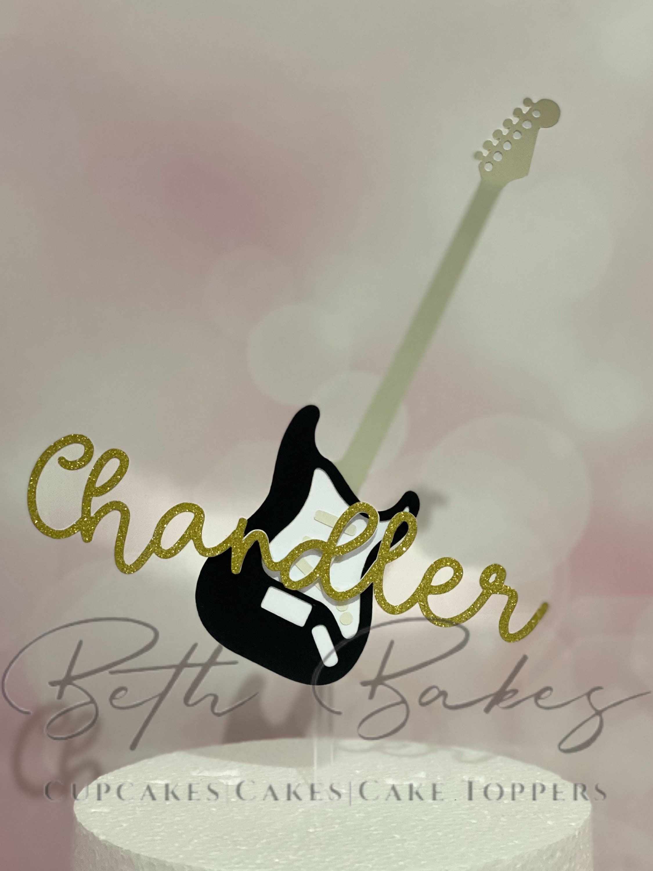 Personalised Electric Guitar Cake Topper - Etsy