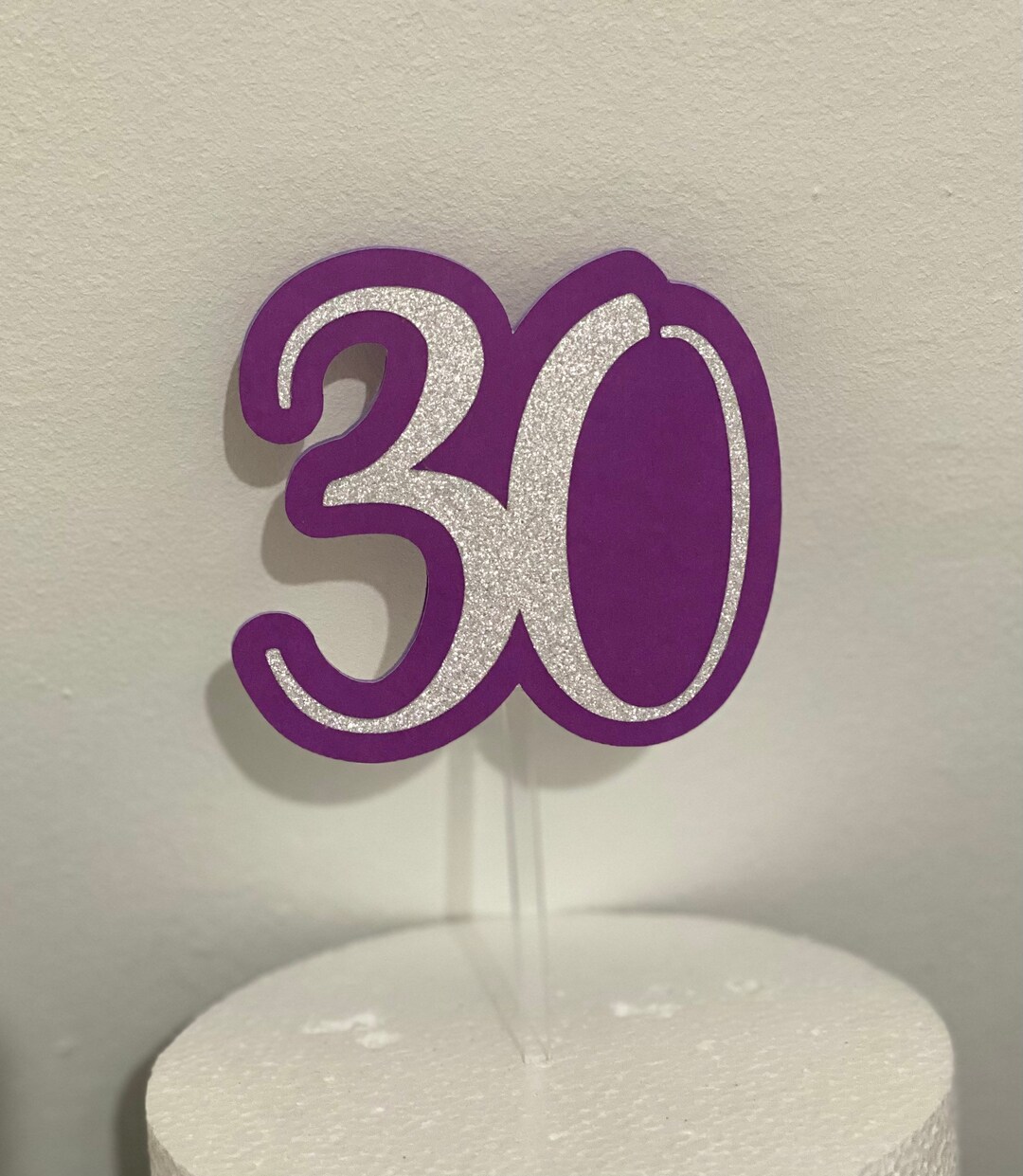 Double Layer Number Age Glitter Cake Topper - Etsy