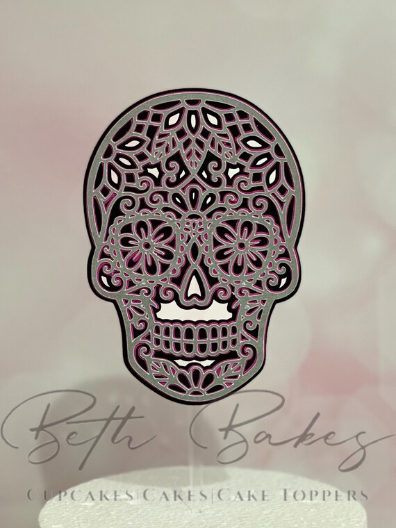Sugar Skull Multi-layer Cake Topper - Etsy