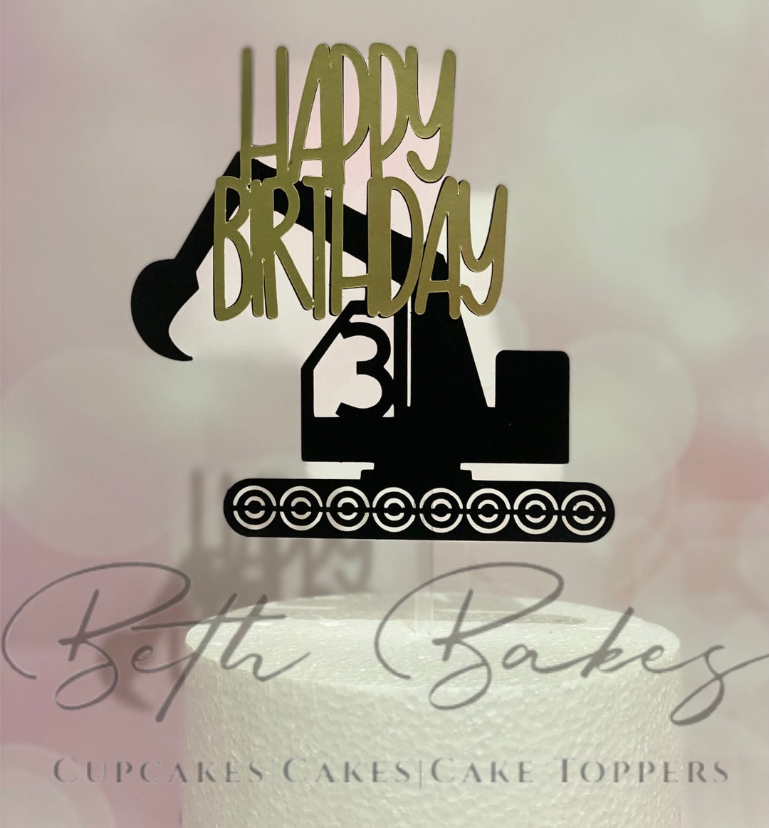 Personalised Digger Cake Topper - Etsy