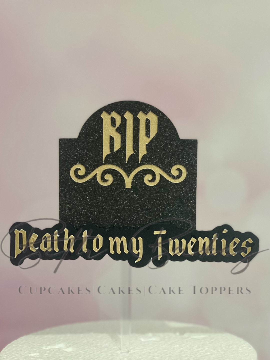 Glitter Gothic Grave Death to My Twenties Cake Topper - Etsy