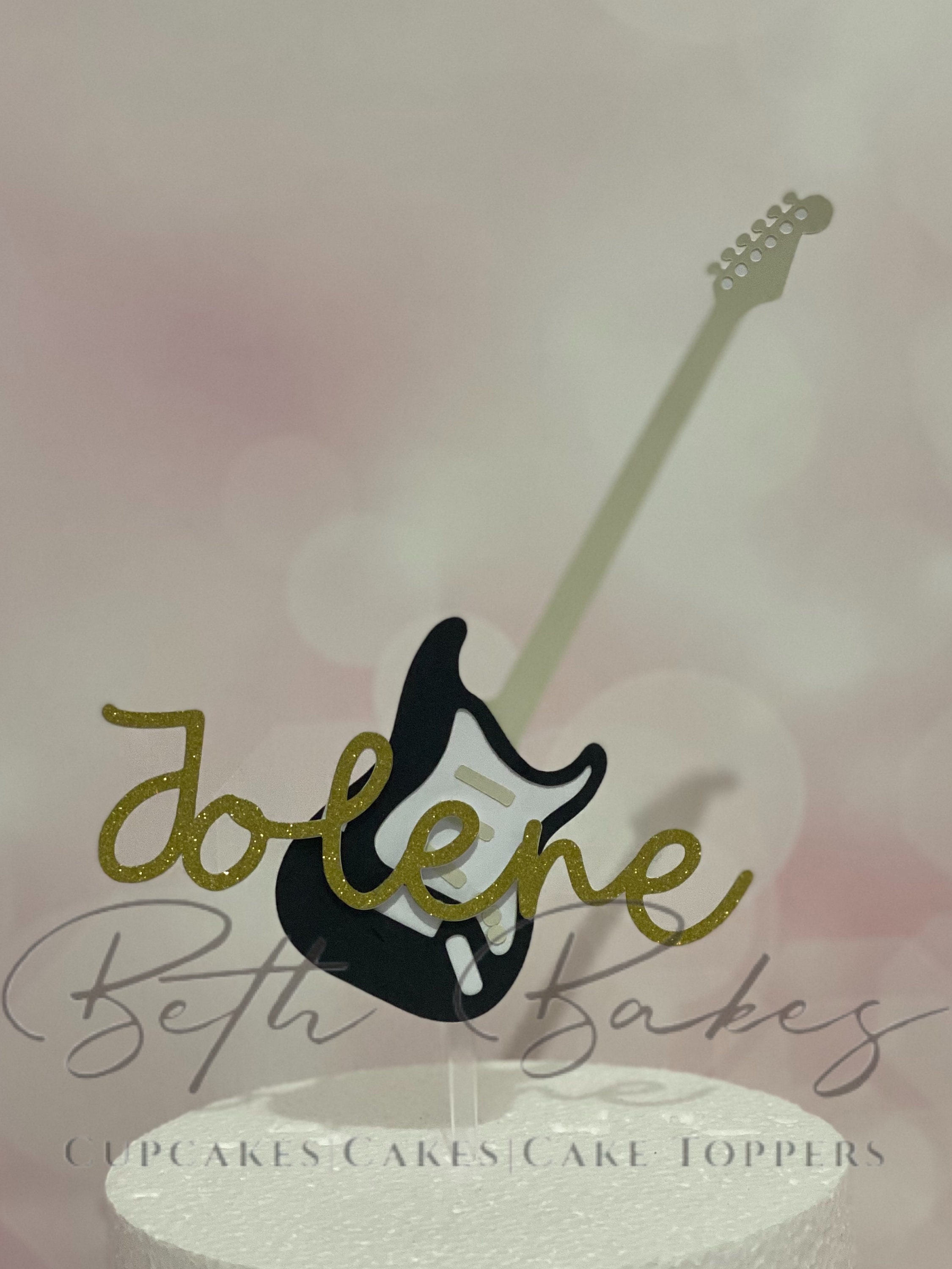 Personalised Electric Guitar Cake Topper - Etsy